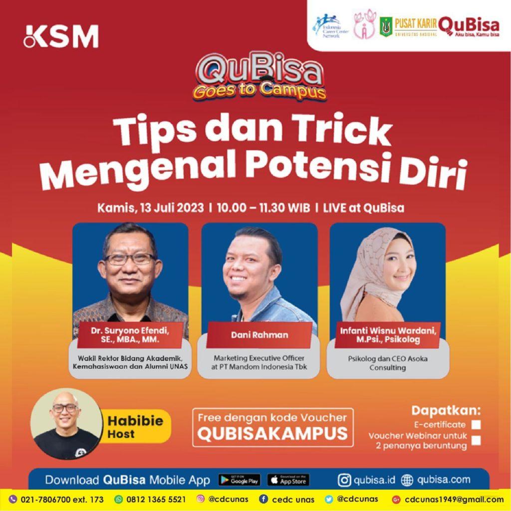 TIPS DAN TRICK MENGENAL POTENSI DIRI – CDC UNAS